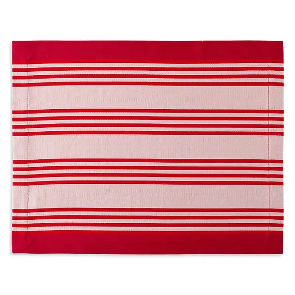 KUTNIA Kutnu Stripe Placemat, Set Of 4 - Pink/white