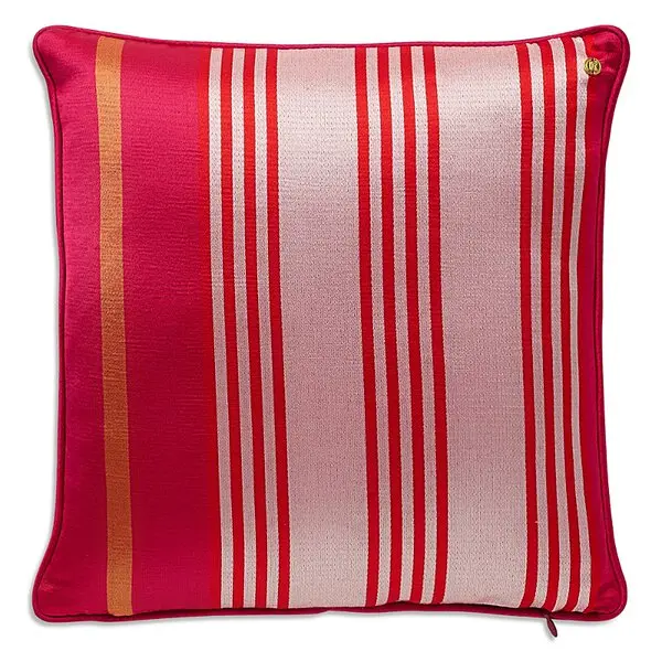 KUTNIA Kutnu Reversible Multi Stripe Decorative Pillow, 20 X 20 - Pink/orange