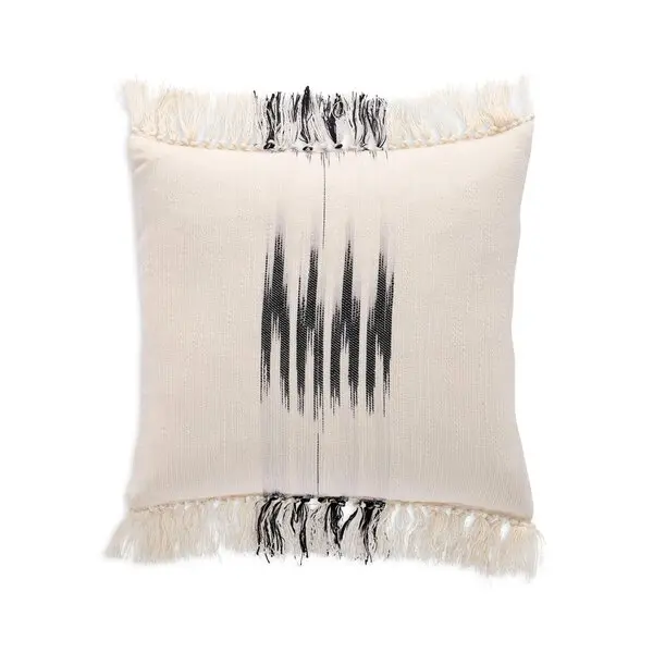 KUTNIA Peshtemal Cotton Ikat Tassel Decorative Pillow, 20 X 20