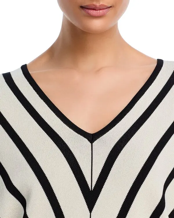 T Tahari Striped Extended Sleeve Sweater