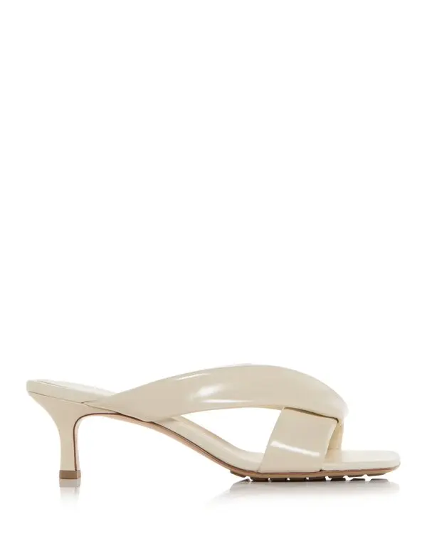 Bottega Veneta Riva Leather Slide Sandals - Sand