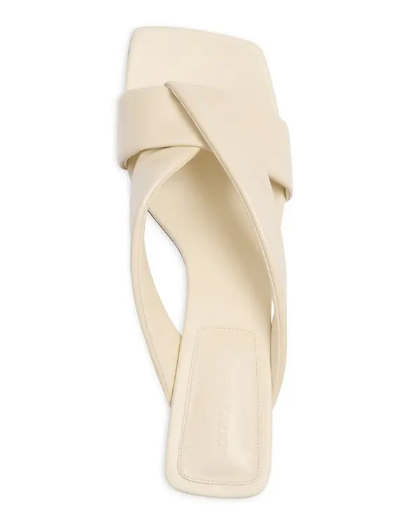 Bottega Veneta Riva Leather Slide Sandals - Sand