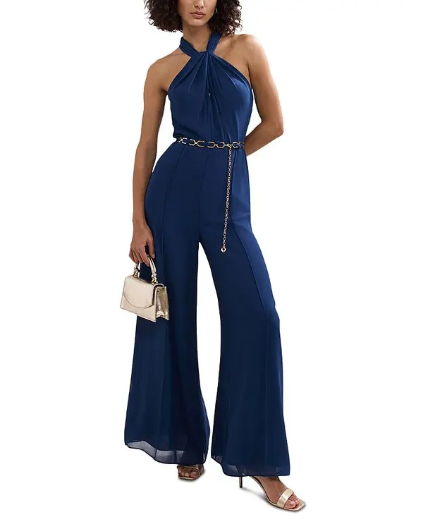 PHASE EIGHT Gwen Chain Belt Jumpsuit - Blue