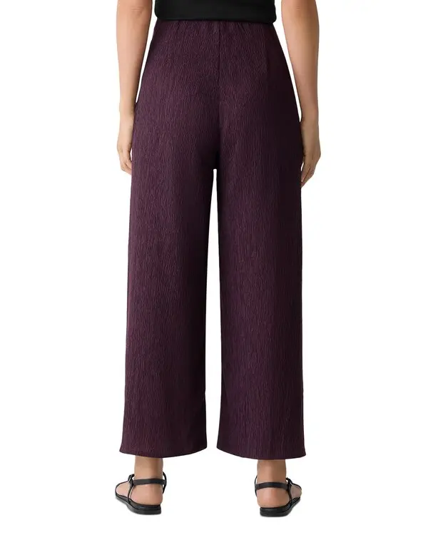 Eileen Fisher Crinkled Ankle Pants - Blackberry