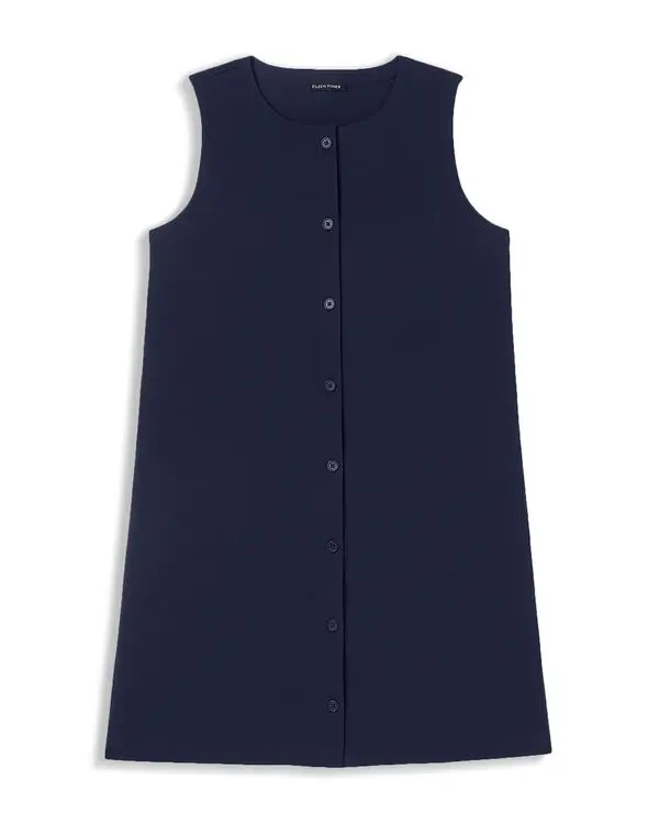 Eileen Fisher Cotton Pucker Back Tie Vest