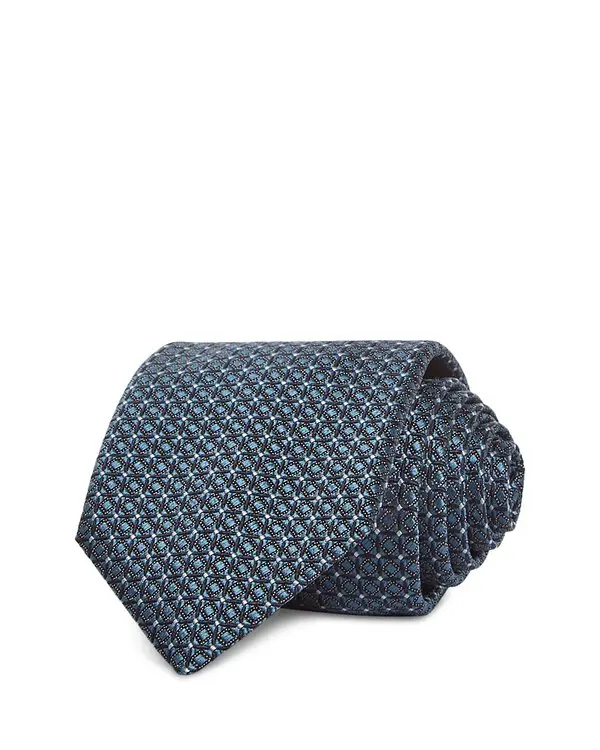 Canali Silk Geometric Necktie - Green