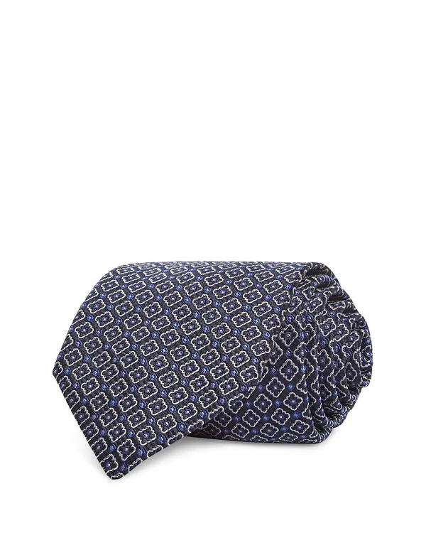 Canali Silk Medallion Neck Tie - Navy