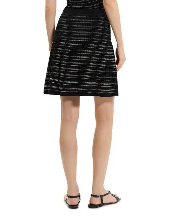 Theory Ribbed Stripe Mini Skirt - Black White