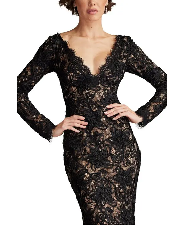 Tadashi Shoji Beloit Ribbon Embroidered Gown