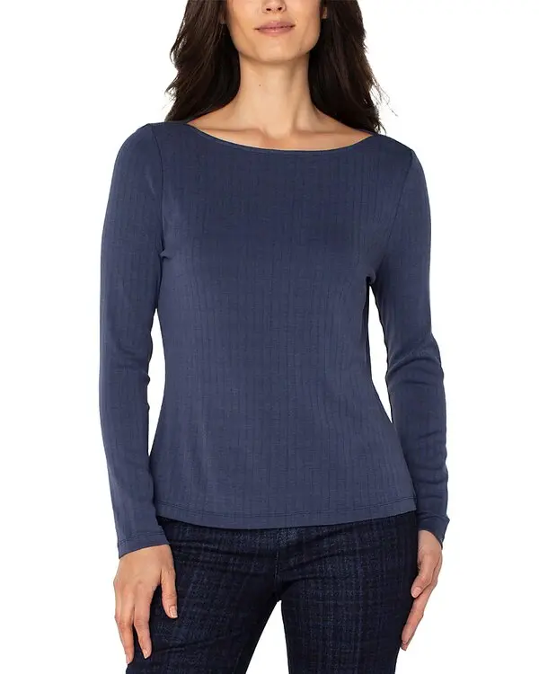 LIVERPOOL Boat Neck Long Sleeve Top