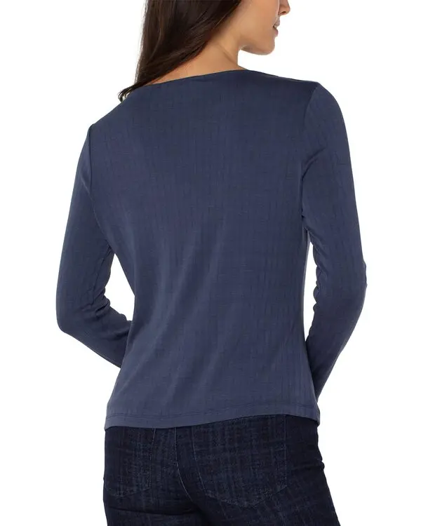 LIVERPOOL Boat Neck Long Sleeve Top
