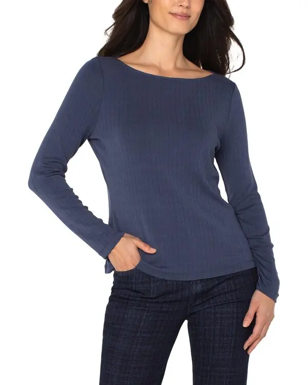 LIVERPOOL Boat Neck Long Sleeve Top