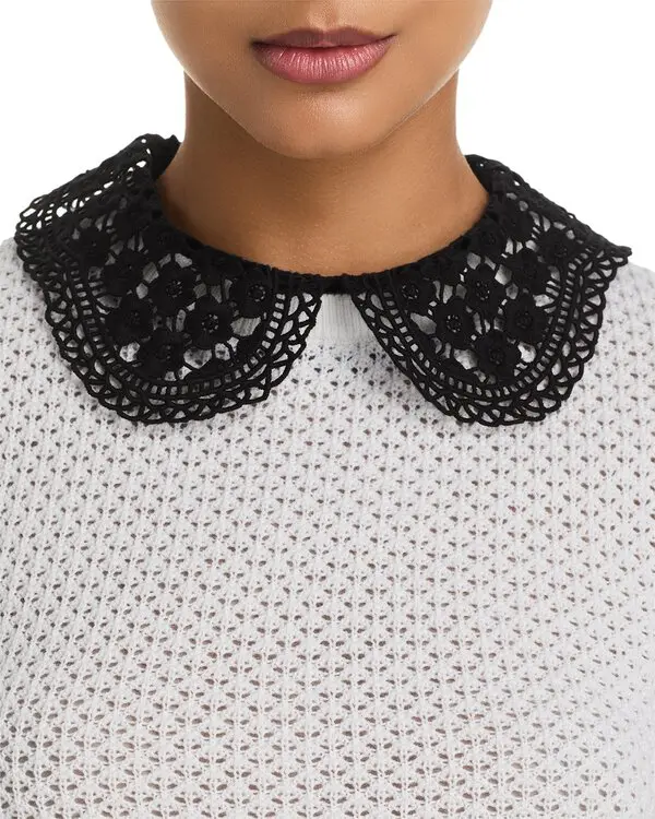 Alice + Olivia Ciara Short Sleeve Sweater - Soft White Black