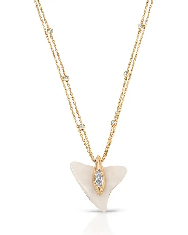 Ettika Shark Tooth Pendant Necklace - Gold