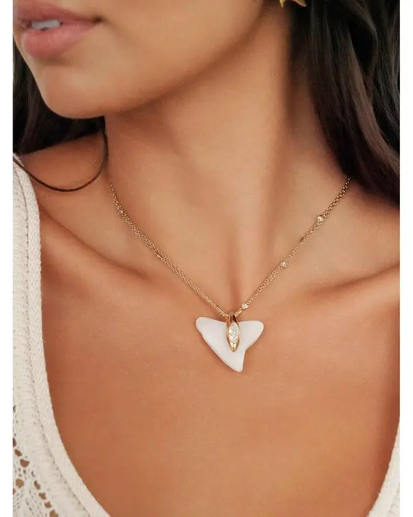 Ettika Shark Tooth Pendant Necklace