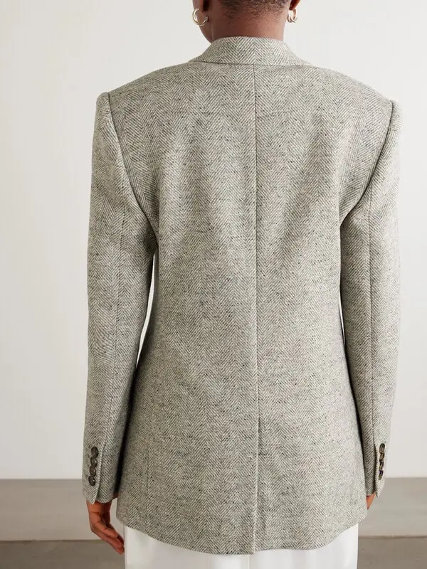 Stella McCartney Wool And Silk-blend Herringbone Blazer