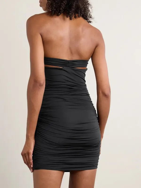MAYGEL CORONEL Taglio Asymmetrical Draped Stretch-jersey Mini Dress