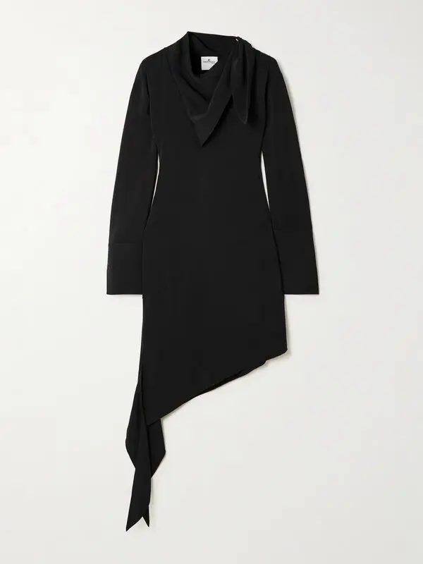 COURREGES Asymmetric Knotted Satin Midi Dress