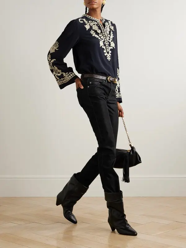 MARANT ETOILE Kelsie Coated Skinny Pants