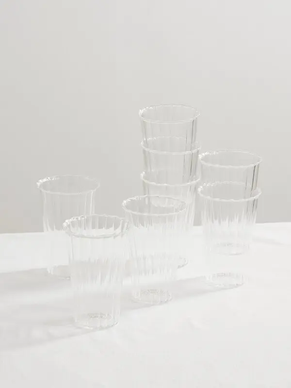 SOPHIE LOU JACOBSEN Le Verre Grand Set Of Eight Glass Tumblers - Neutrals
