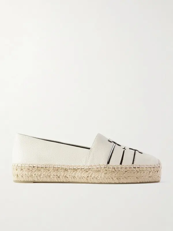 Tory Burch Ines Cutout Leather Platform Espadrilles