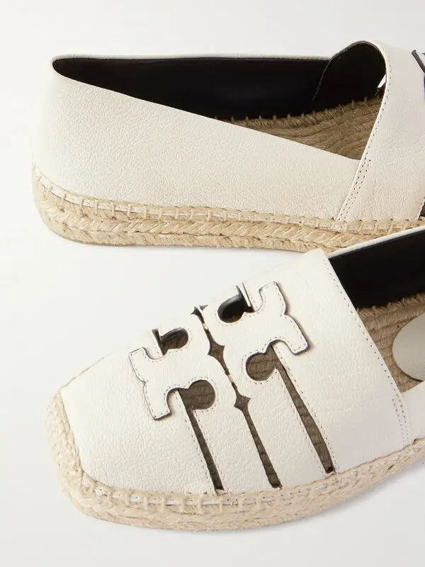 Tory Burch Ines Cutout Leather Platform Espadrilles