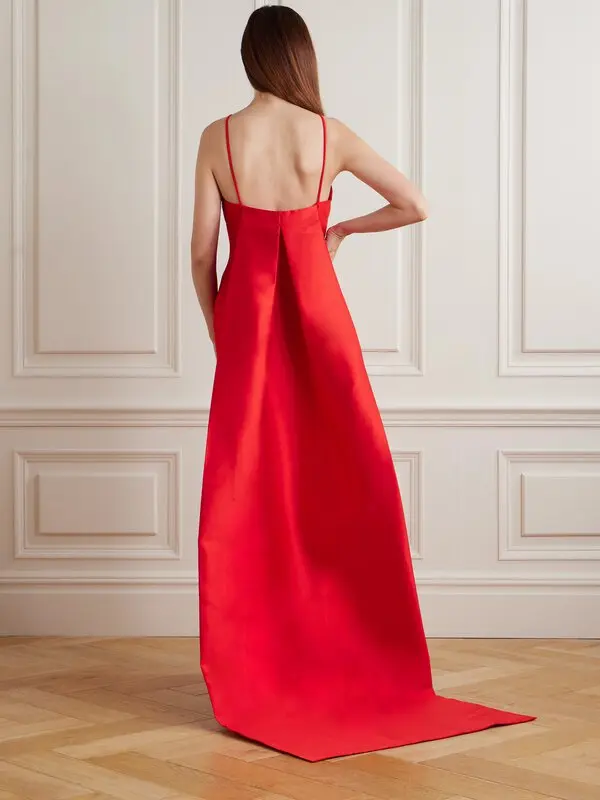 Solace London Ulla Crepe And Twill Gown - Red