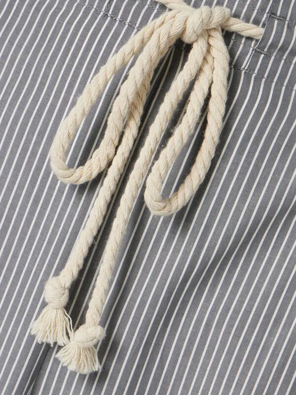 Maria Mcmanus Cropped Pleated Striped Organic Cotton Wide-leg Pants