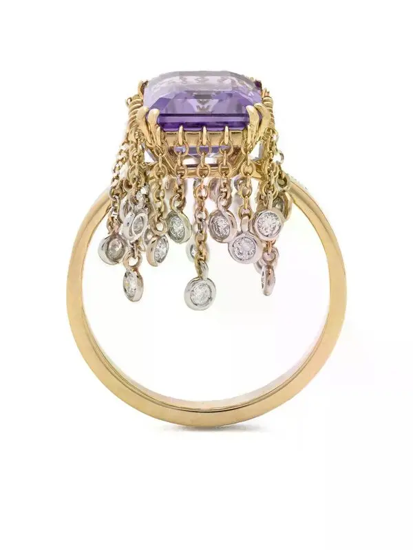LISA O 18k Yellow Amethyst And Diamond Ring - Gold