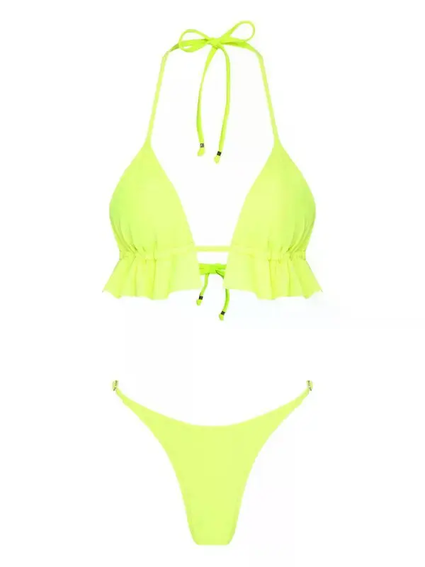 AMIR SLAMA Ruffled Triangle Bikini - Yellow