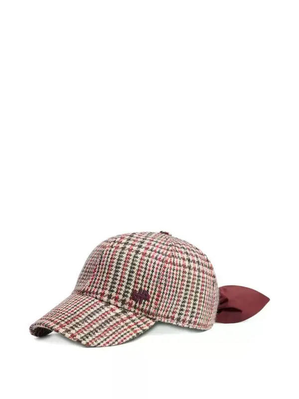 Patou Houndstooth Wool Baseball Cap