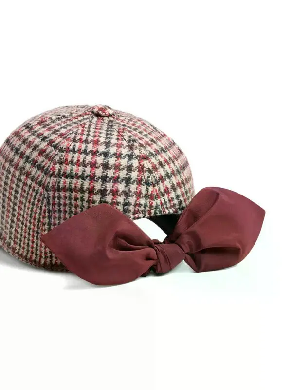 Patou Houndstooth Wool Baseball Cap