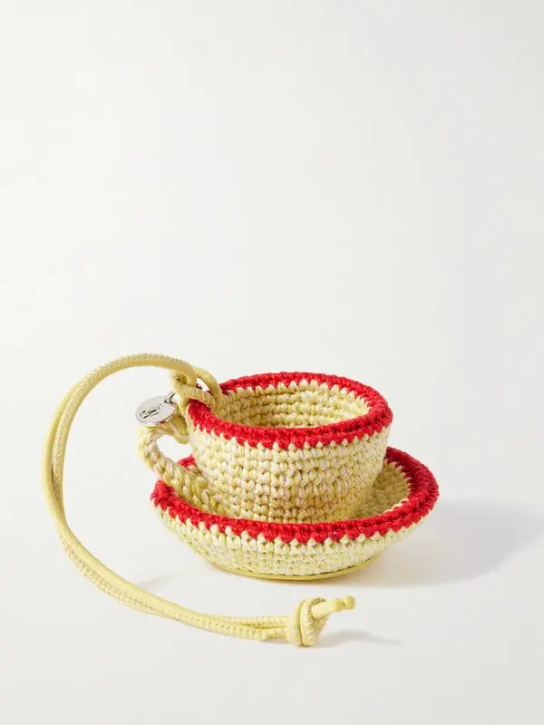 JW Anderson Teacup Crocheted Bag Charm - Yellow