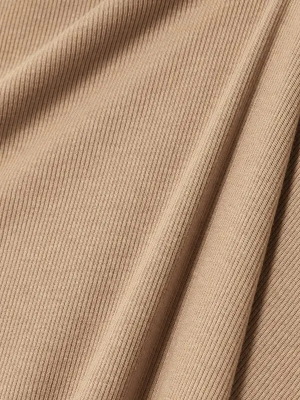 Eterne Ribbed Jersey Halterneck Maxi Dress - Brown