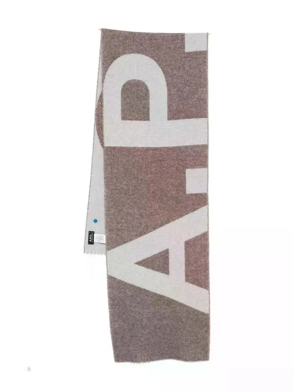 A.p.c. Logo-intarsia Scarf - Grey