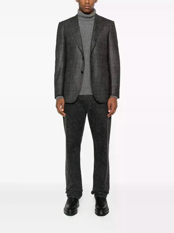 Fedeli Cable-knit Turtleneck Sweater - Grey