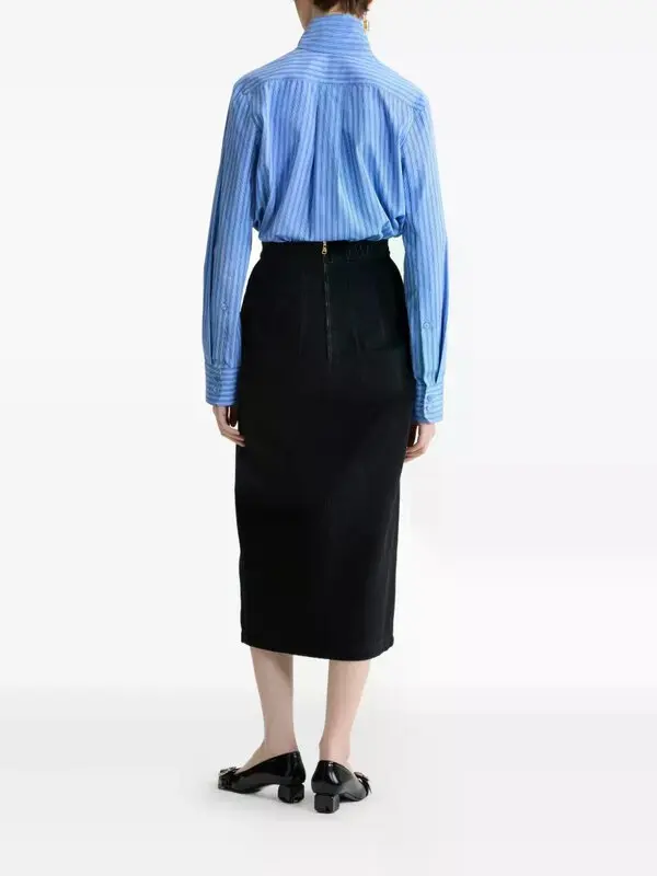 PATOU Striped Scarf-collar Blouse - Blue