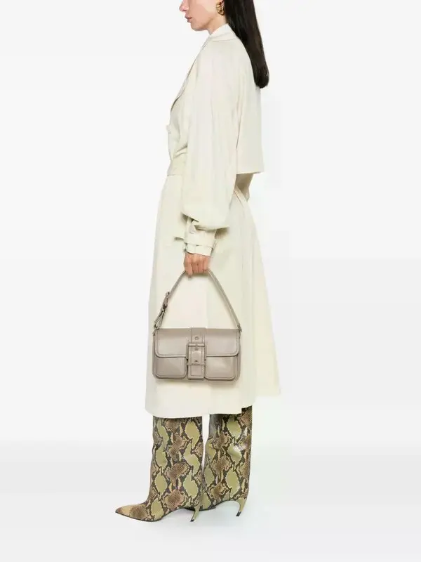 Michael Kors Buckle-fastening Leather Shoulder Bag - Grey