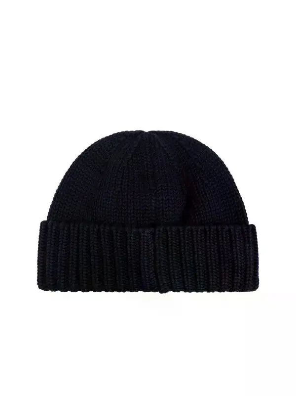 Woolrich Logo-intarsia Virgin Wool Beanie - Blue
