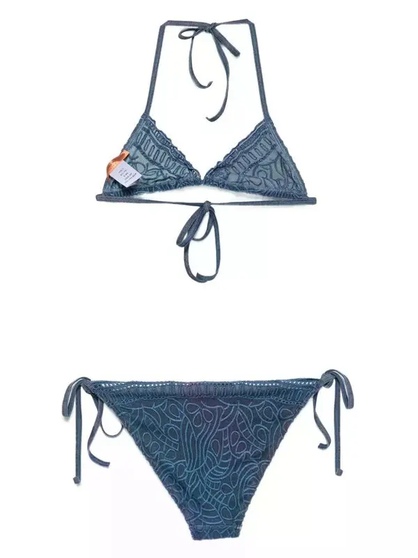 Ermanno Scervino Embroidered Triangle Bikini