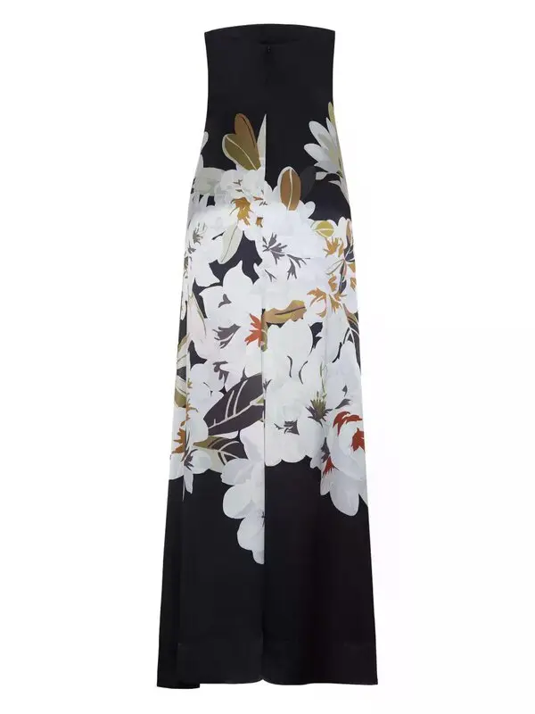 Adam Lippes Floral-print Strapless Maxi Dress