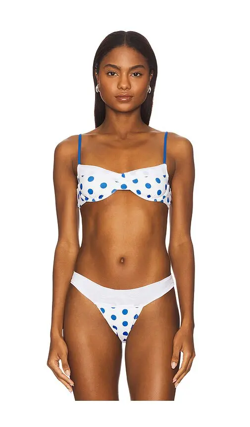 Frankies Bikinis Brady Bikini Top - Delicate Dot