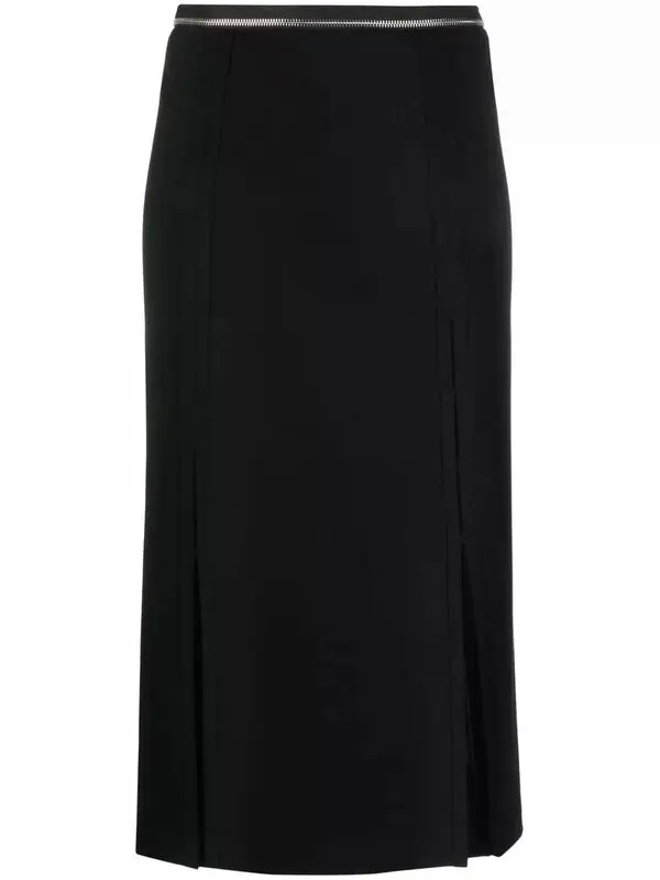 Helmut Lang Stretch-design Midi Skirt With Front Slits