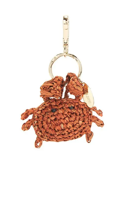 Poolside Raffia Crab Bag Charm