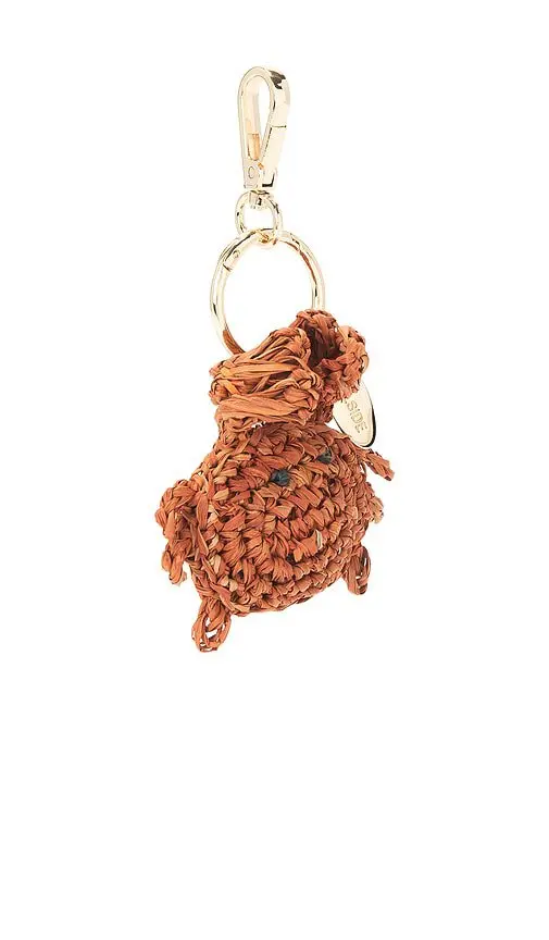 Poolside Raffia Crab Bag Charm