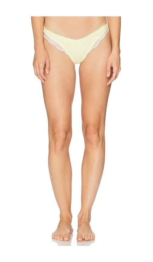 KAT THE LABEL Arabella Thong In Lemon - Limoncello