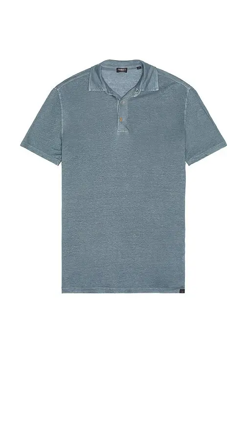 Faherty Brand Linen Polo In Blue