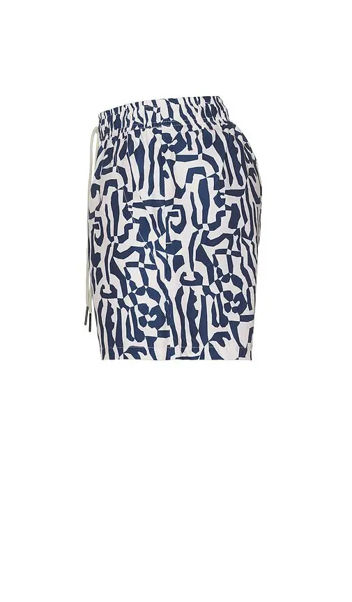 Oas Marbling Print Swim Shorts - Blue