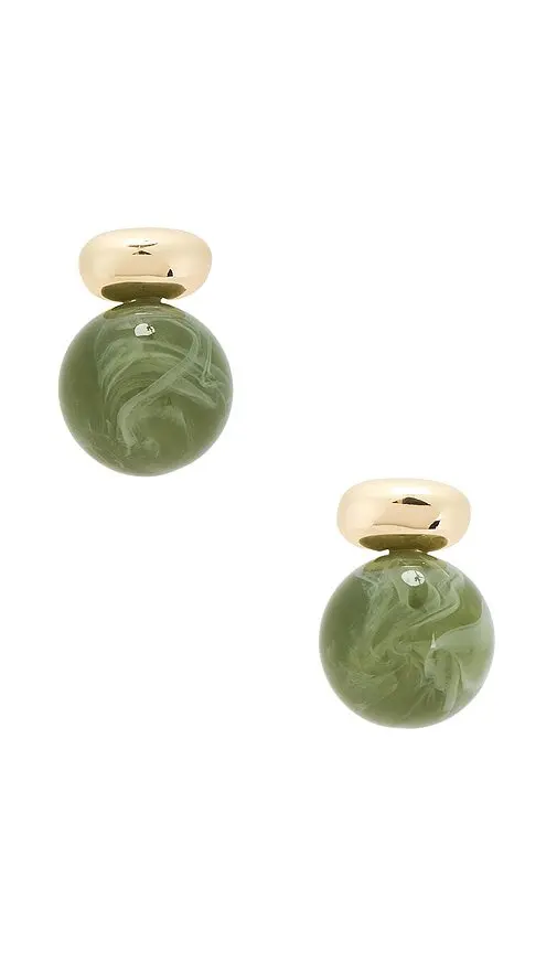 Shashi Alice Gemstone Earrings - Gold & Green