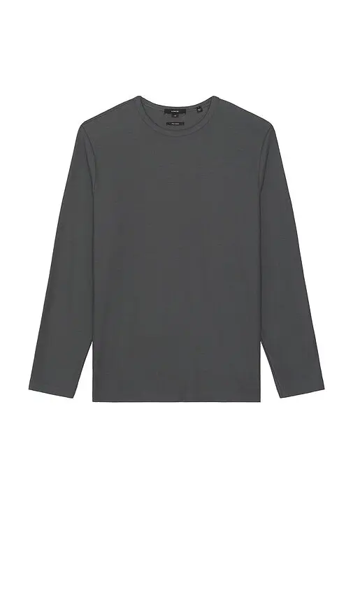 Vince Pima Pique Long Sleeve Tee In Grey - Liberty